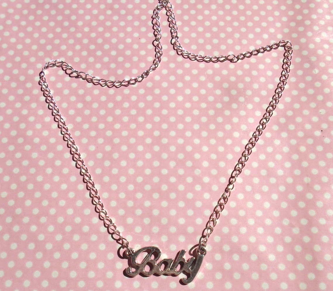 Cute silver baby necklace | Etsy