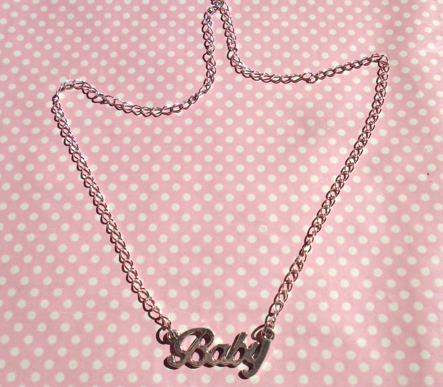 Cute silver baby necklace | Etsy