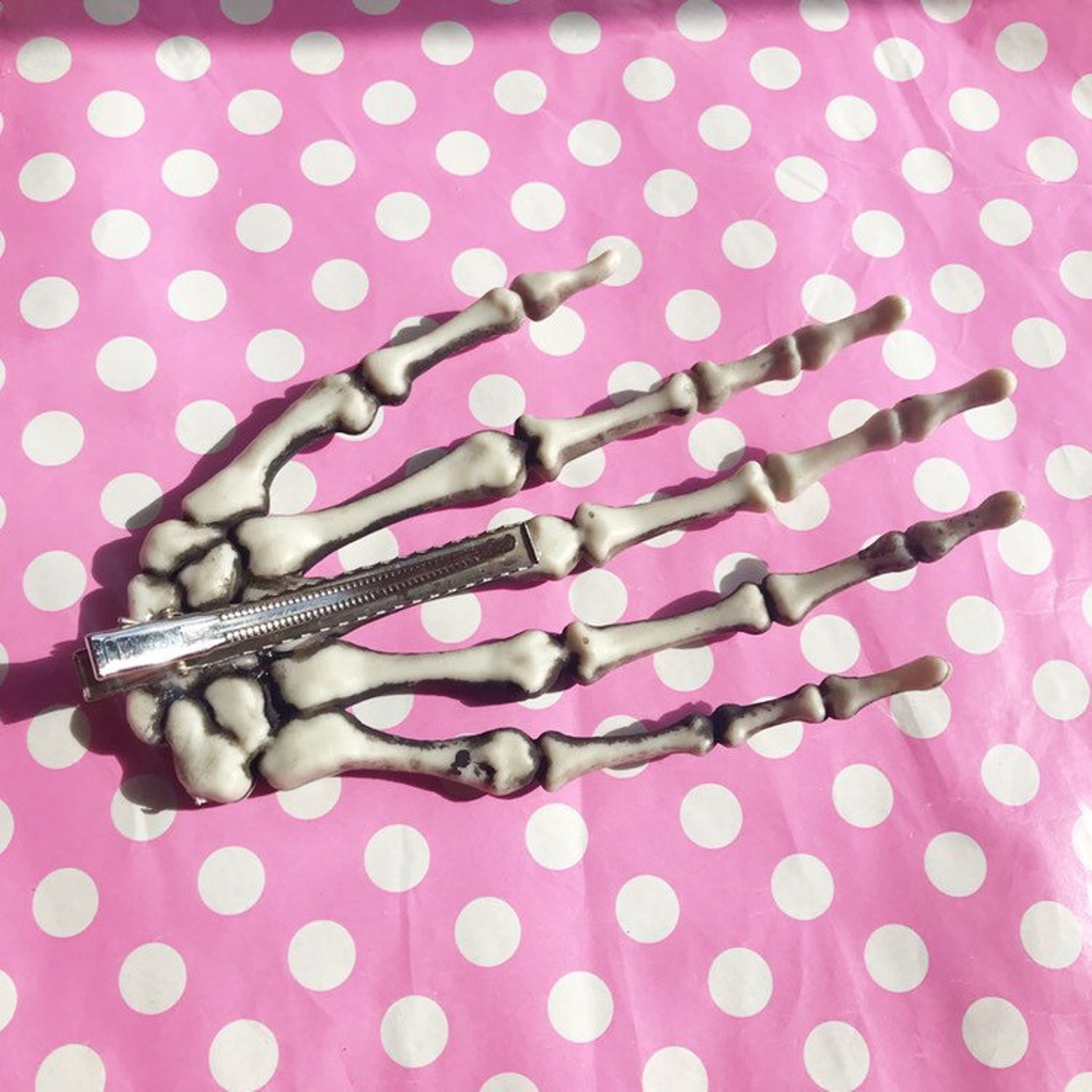 Giant Skeleton Hand Hair Clip - Etsy