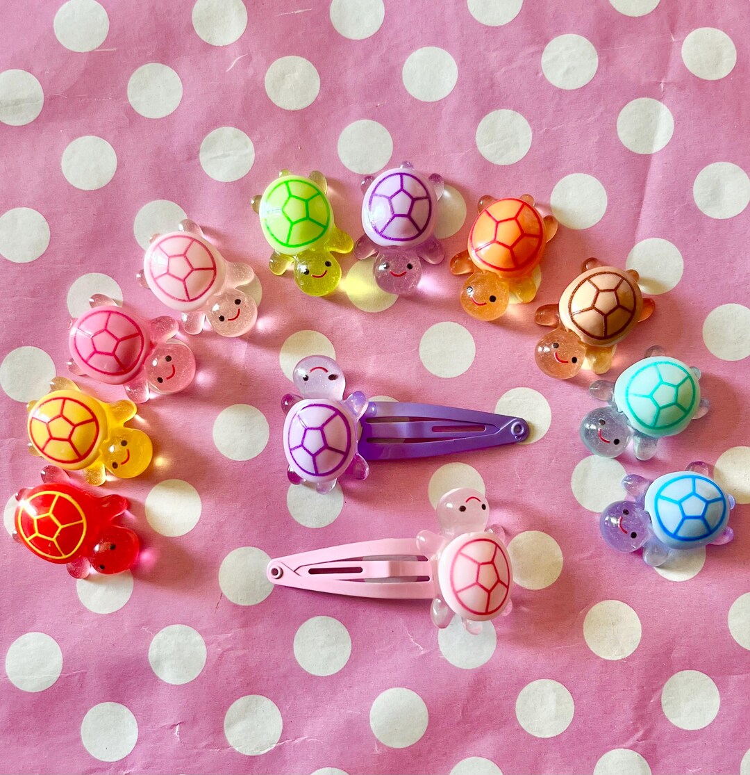 Funky Tortoise Turtle Hair Clip in Red Yellow Pink Green Purple Brown ...