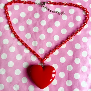 Love Heart Compact Mirror Necklace in Red or Keychain - Etsy