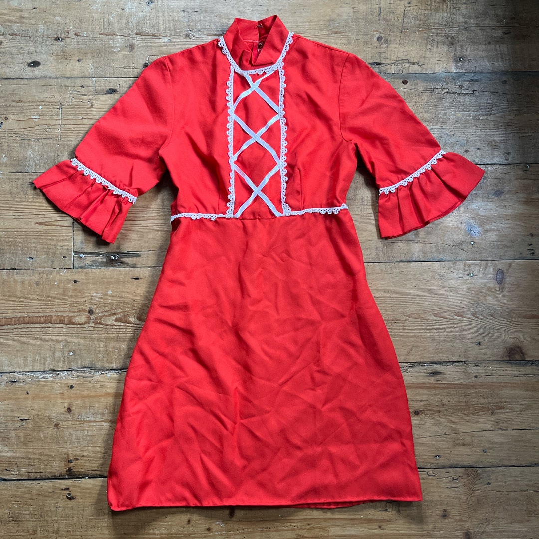 Vintage 60s Victorian Mini Dress Prairie UK 6 US 2 XS - Etsy