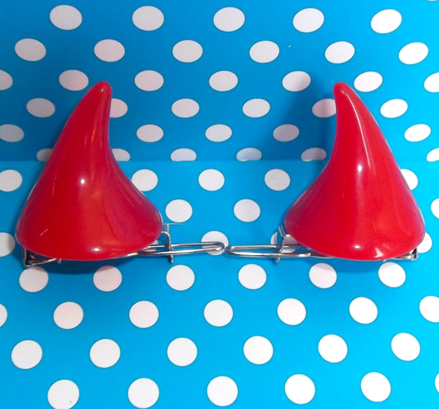 Cute Mini Resin Devil Horn Hair Clips in Red and Black - Etsy