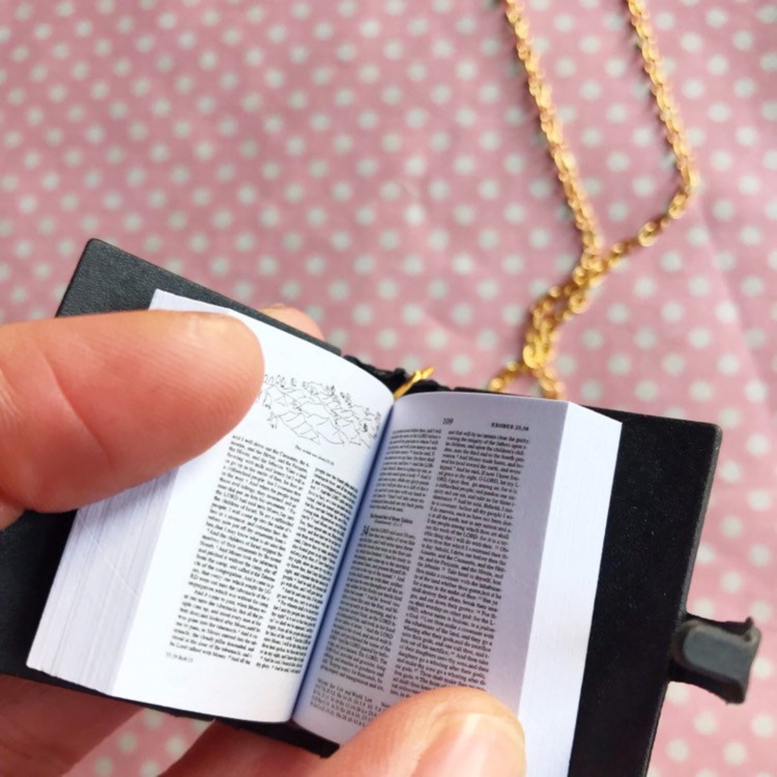Miniature Readable Holy Bible Necklace or Keychain Keyring | Etsy