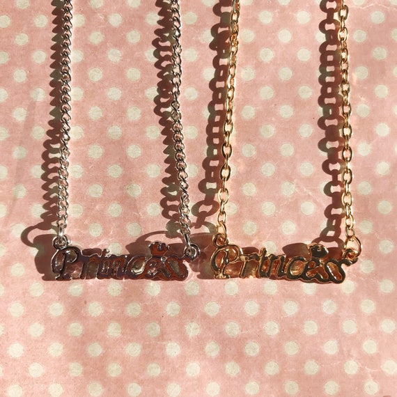 Cute Princess Necklace in Gold or Silver - Etsy