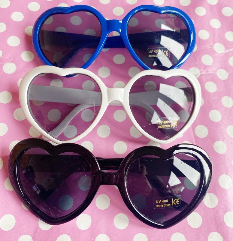 Design Your Own Heart Shaped Sunglasses in Pink Red White or - Etsy UK