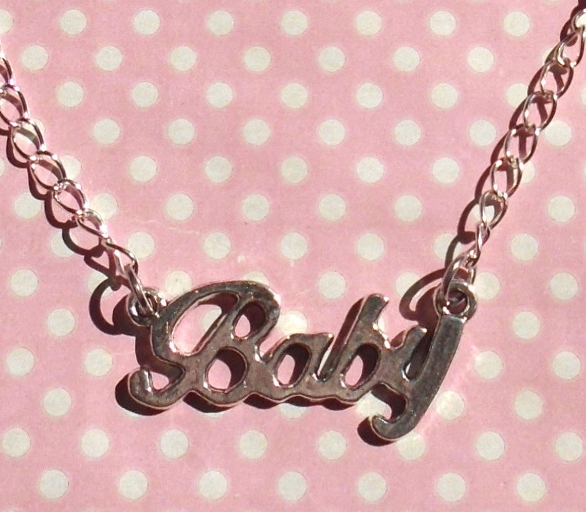 Cute silver baby necklace | Etsy