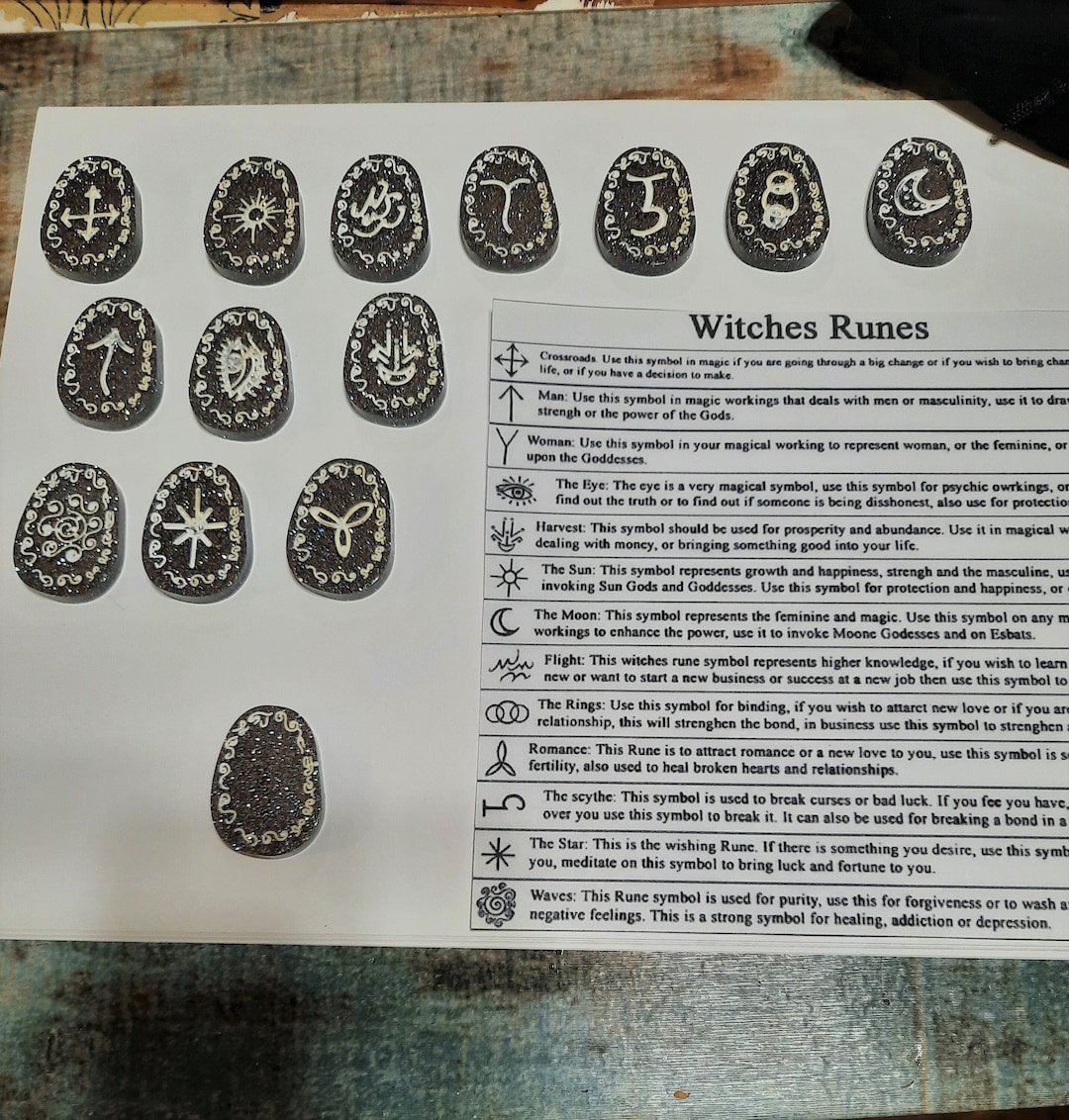 Midnight Opal Witch's Runes Set - Etsy