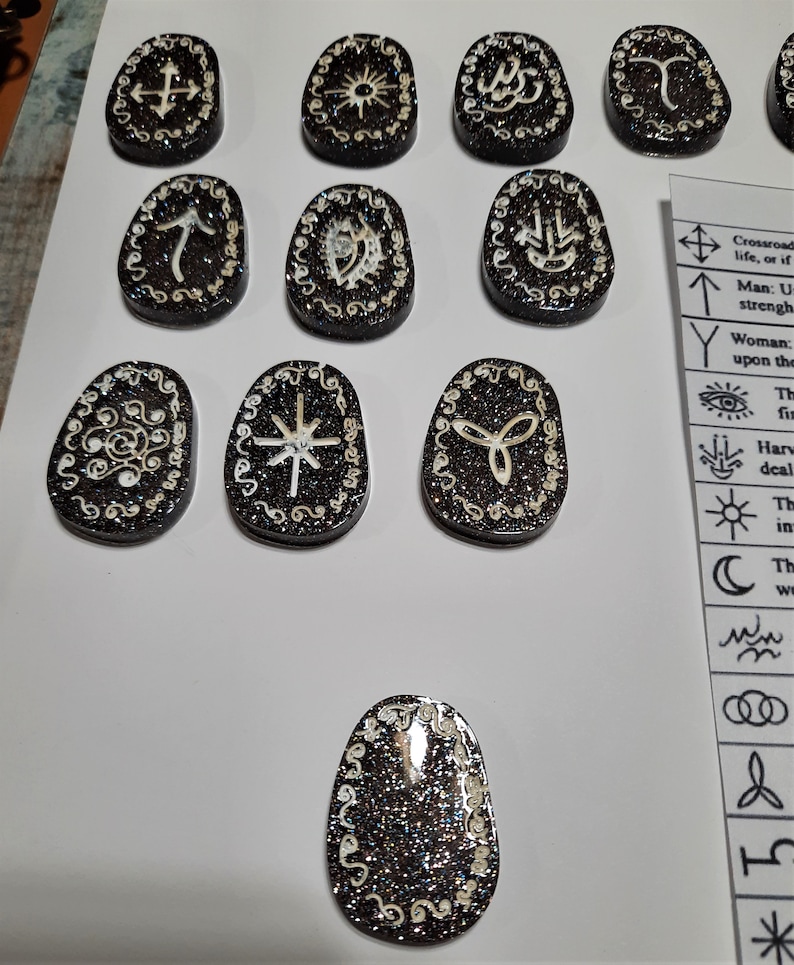 Midnight Opal Witch's Runes Set - Etsy