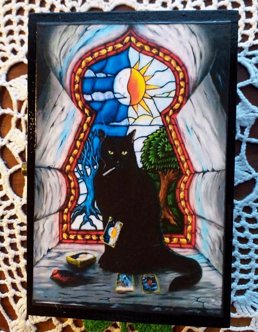 Black Cat Tarot Card Box - Etsy
