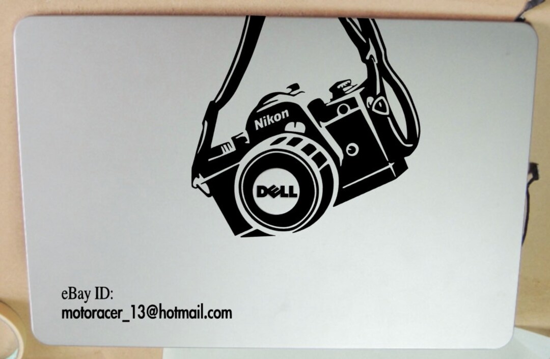 Dell Camera Nikon Sticker for All Laptop Sizes BLACK High Quality Vinyl ...