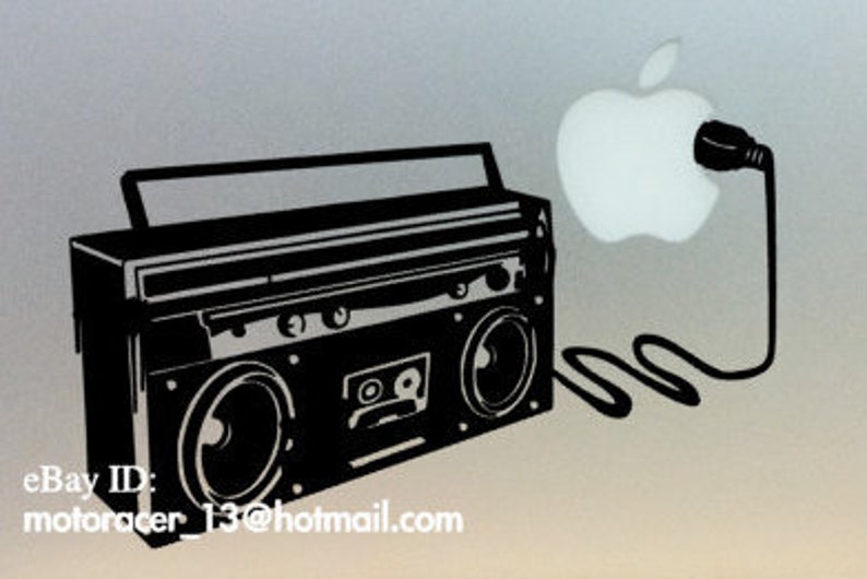 DJ Boombox Apple Sticker High-quality Vinyl Decal for | Etsy