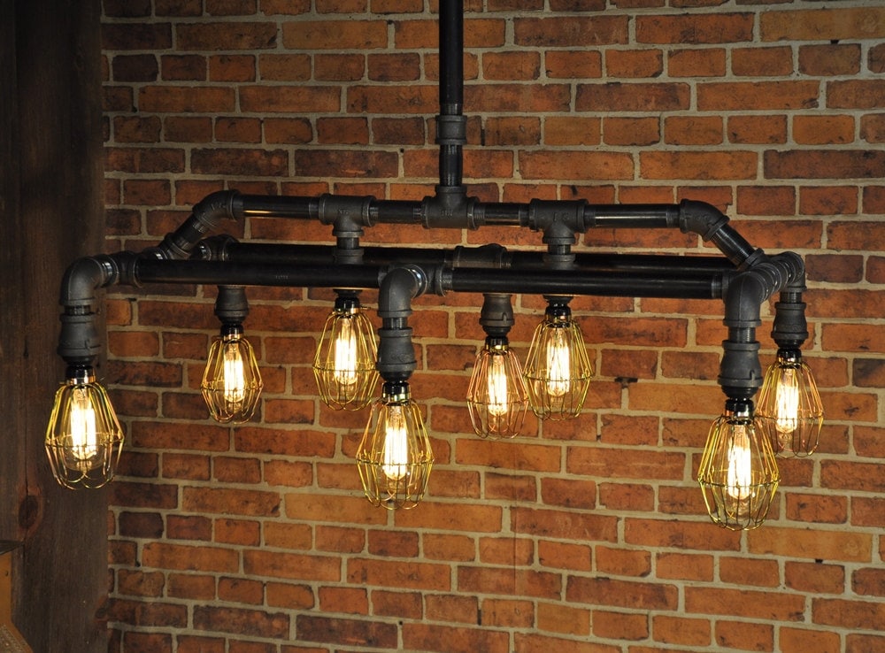 Pipe Lamp Modern Industrial Chandelier With Vintage Edison Bulbs ...