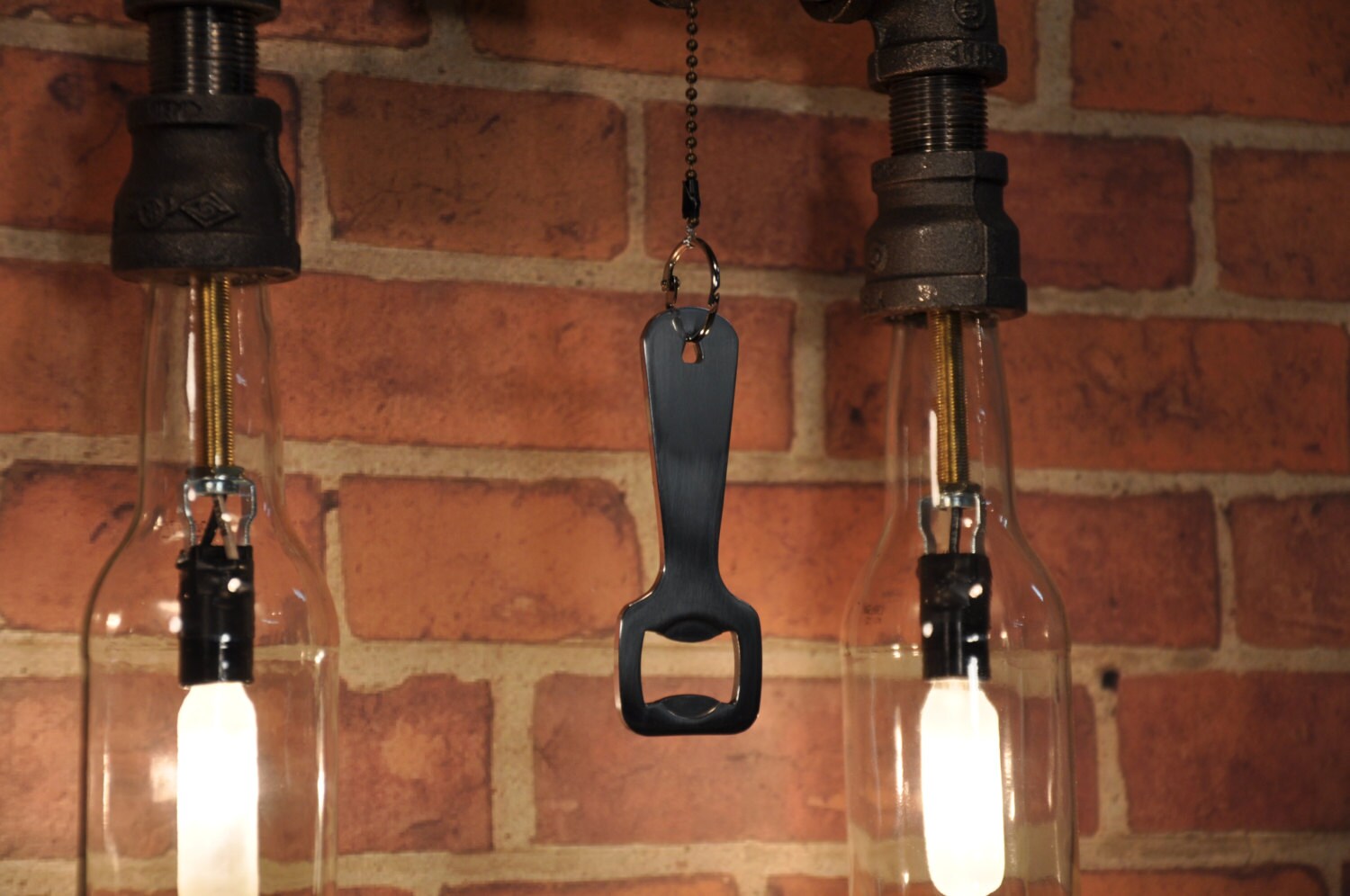 Bar Time Industrial Plumbing Pipe Beer Bottle Wall Sconce Light Fixture ...