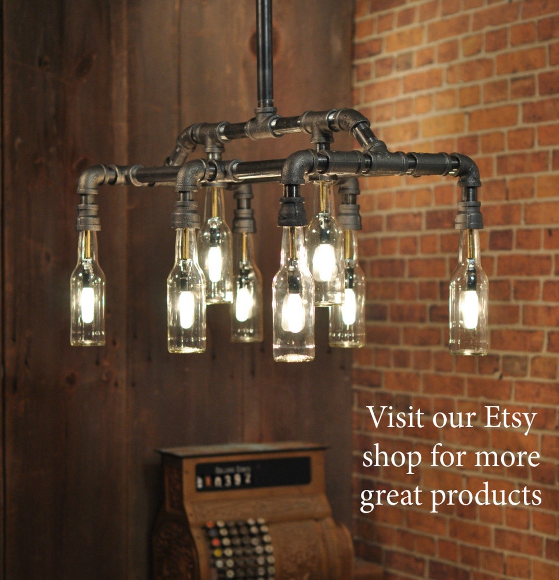 Bar Time - Industrial Plumbing Pipe Beer Bottle Wall Sconce Light ...