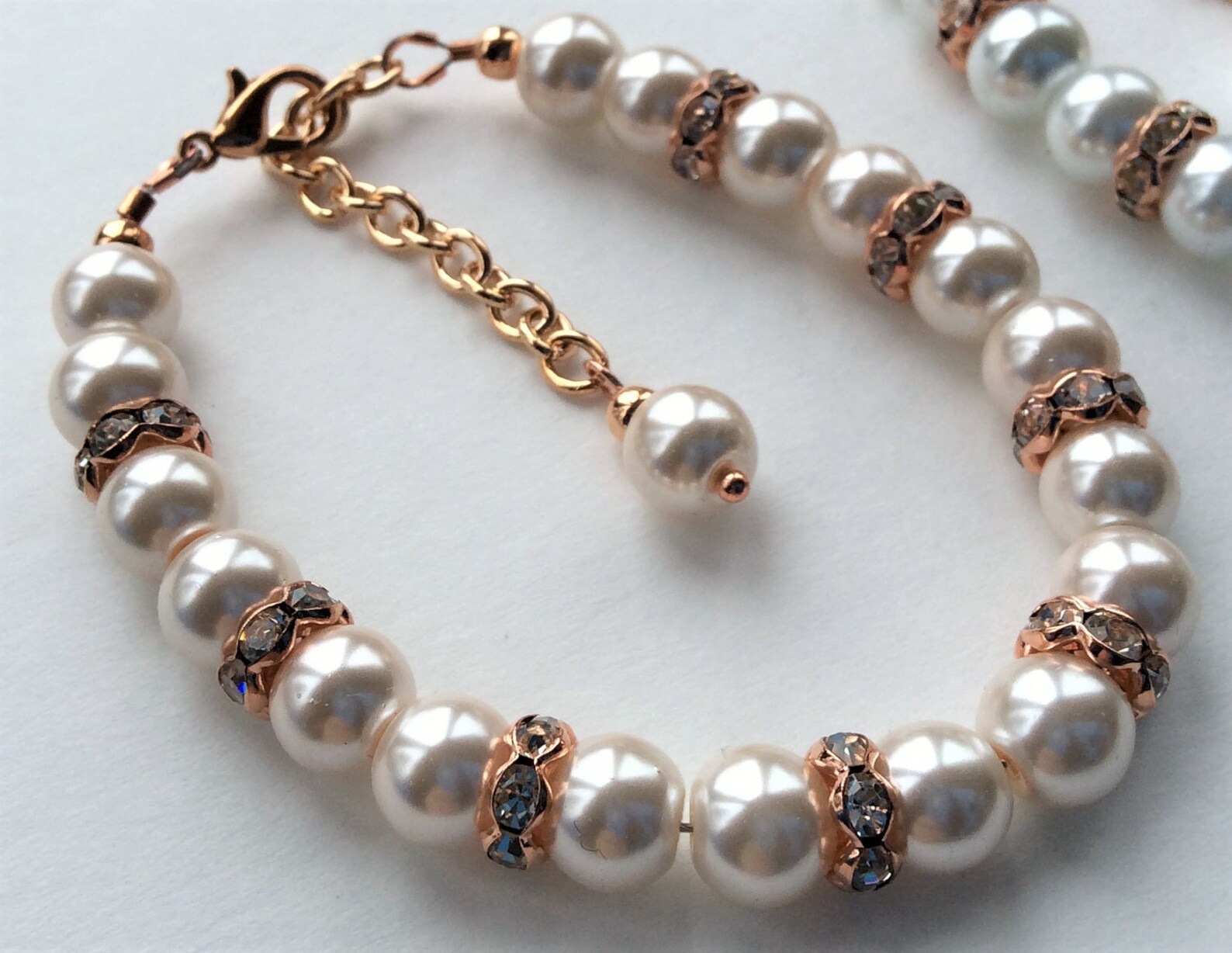 Rose Gold Mother of the Bride Bracelet - Bridal Party Bracelet - Rose ...