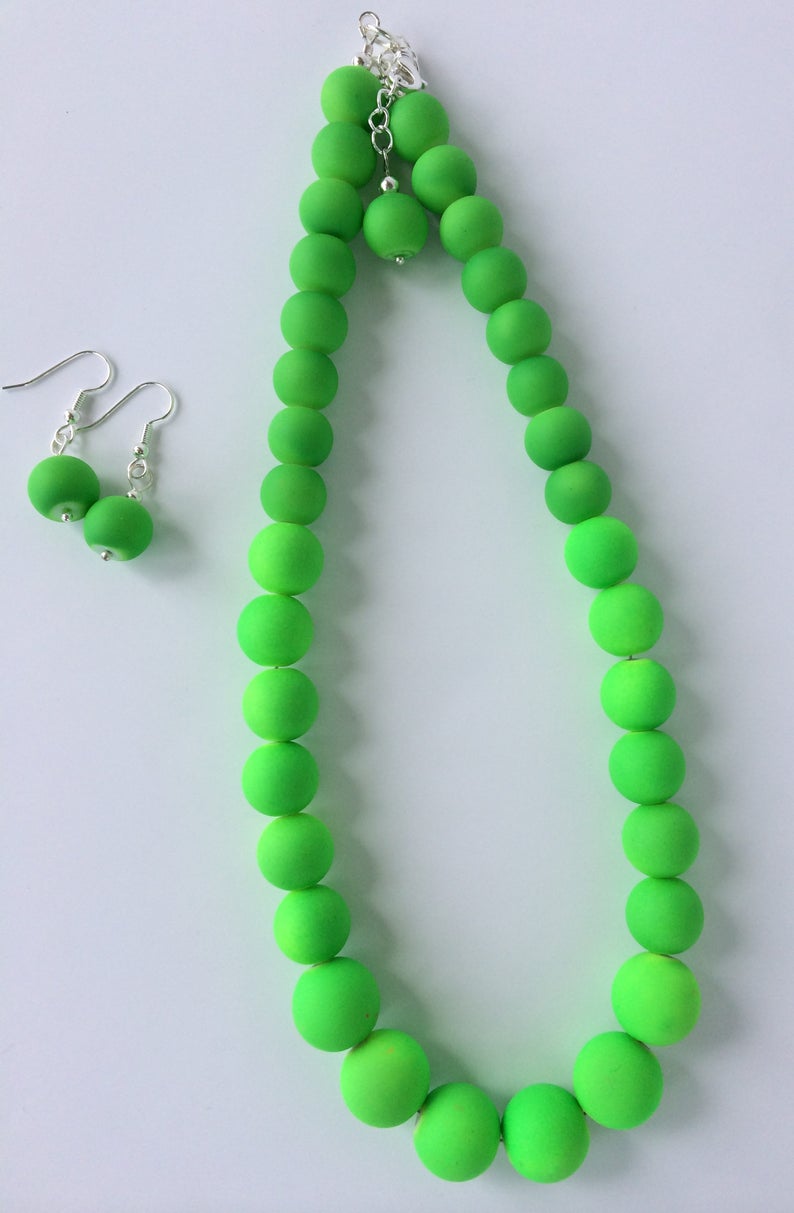 Neon Green Jewelry Summer Time Necklace Trendy Summer Jewelry Summer ...