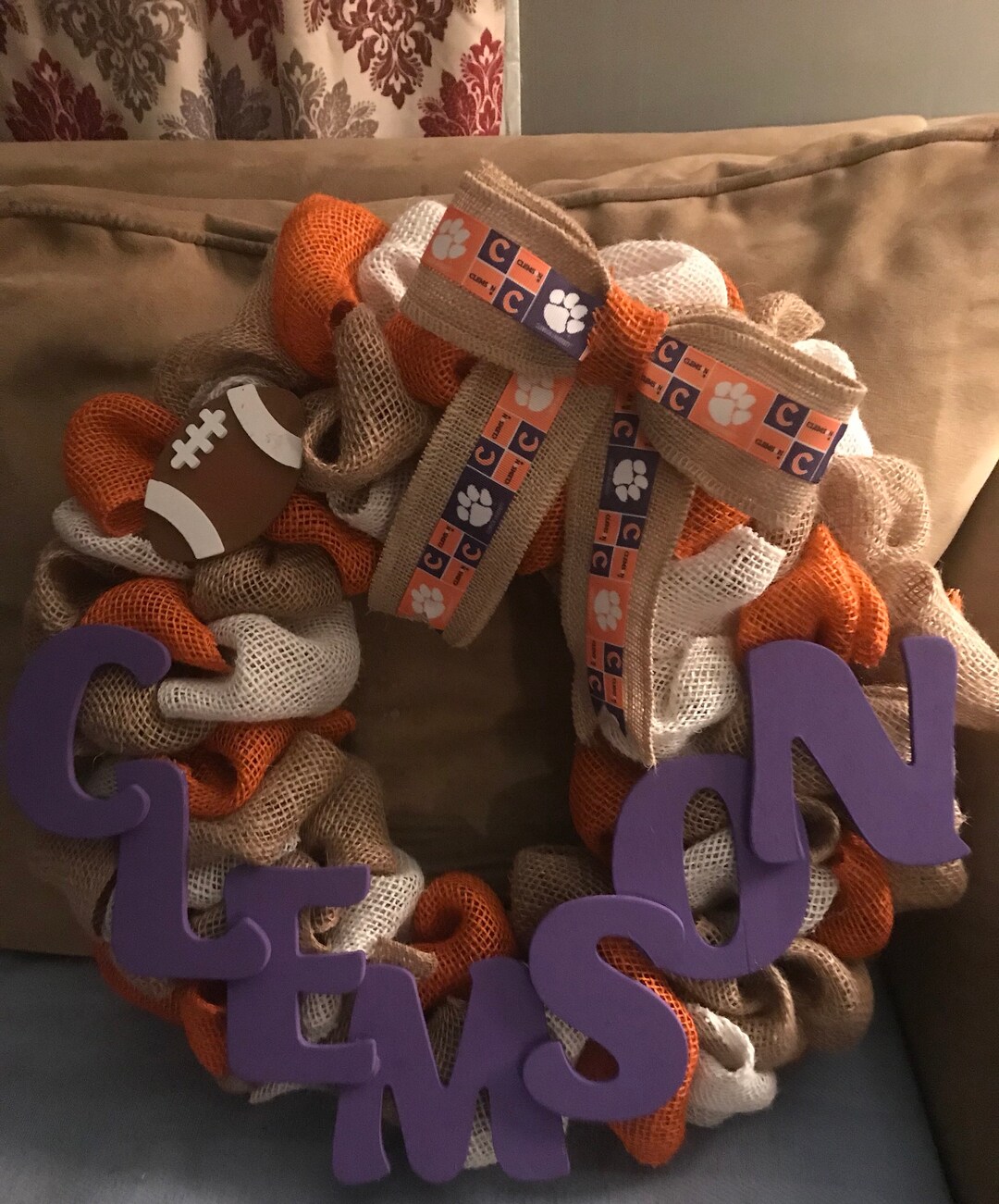 Clemson Tigers Wreath, South Carolina, Football, Football Wreath - Etsy