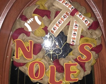 Florida State FSU Colors Flower Wreath - Etsy