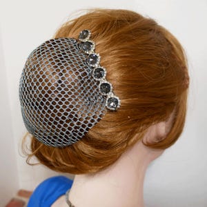 Dark Gray Color Long Hair Net Bun Holder Snood Stretchable Wedding ...