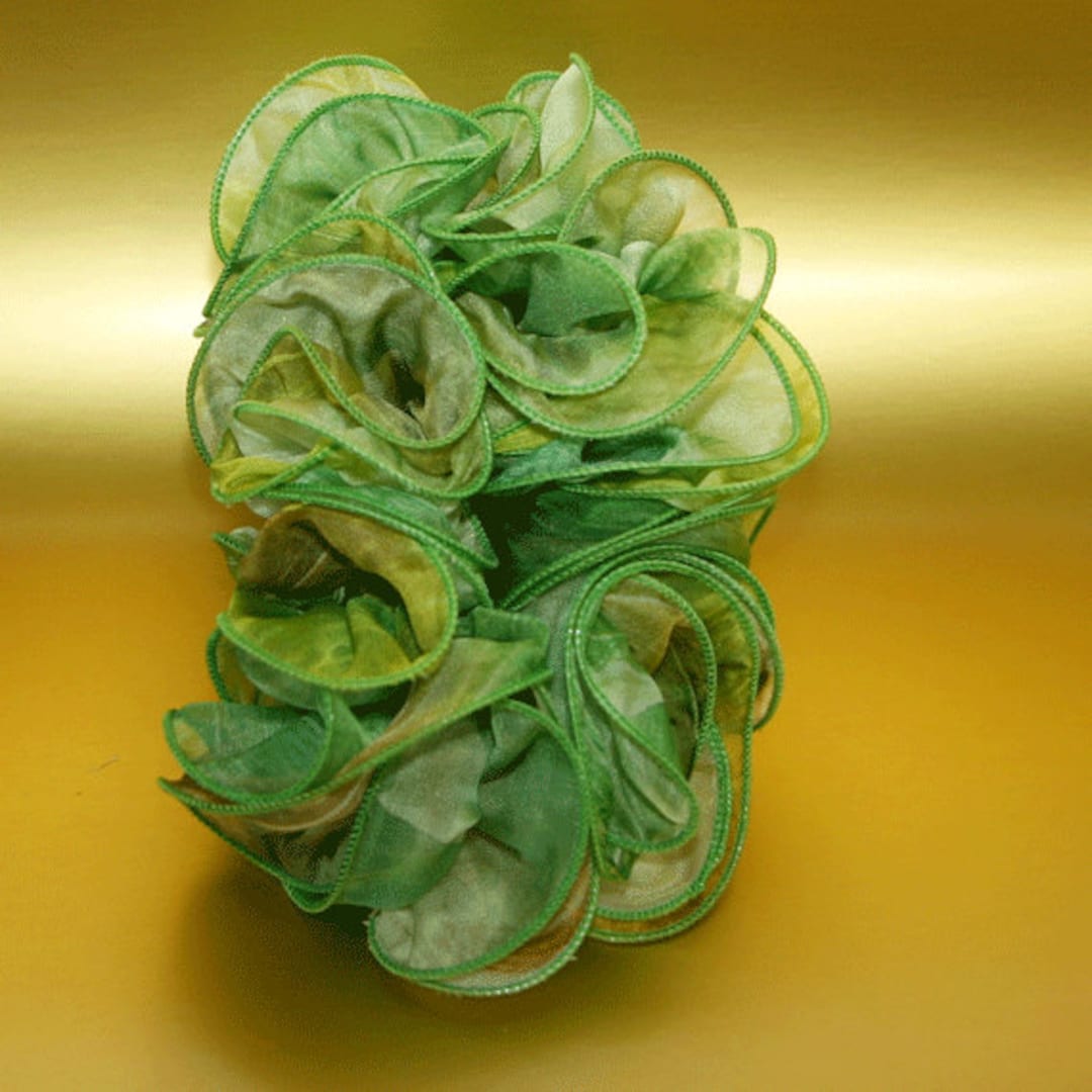 Chiffon Tie Dye Design Banana Hair Comb Bow, Long Combe Ponytail Bow ...