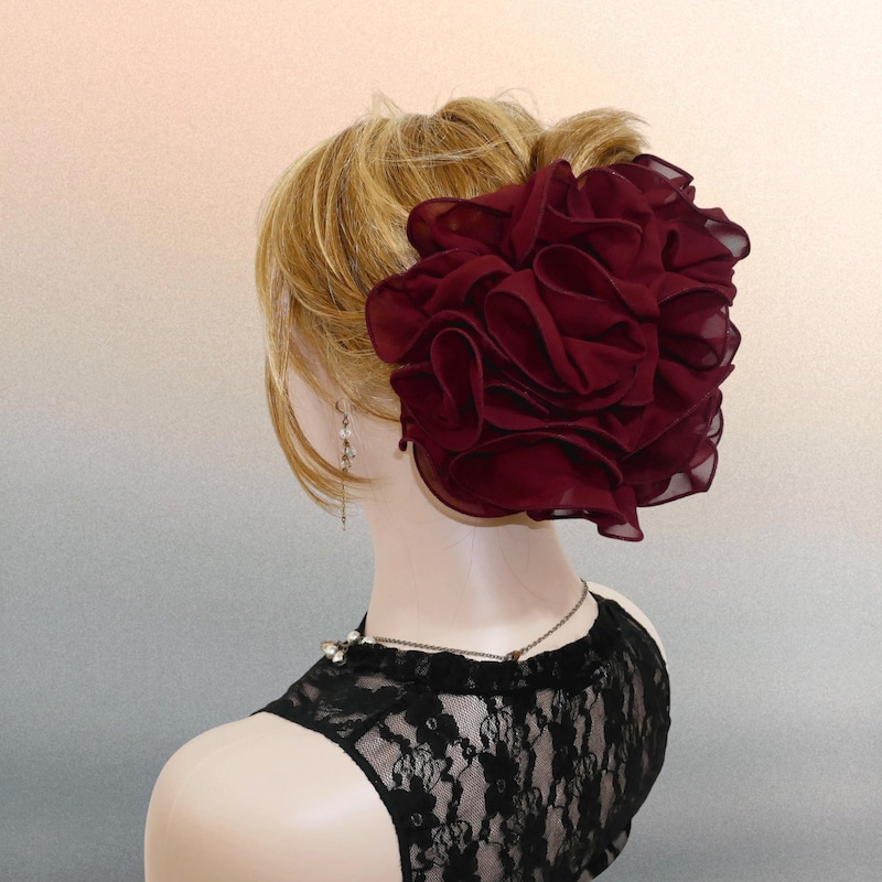 Red Flower Hair Claw Clip - Etsy