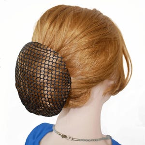 Black Hair Bun Net: Stretchable Snood for Long Hair Dance Performance ...