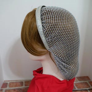 Gray Silver Fancy Hair Snood With Crystal Stone Long Hair Covering ...