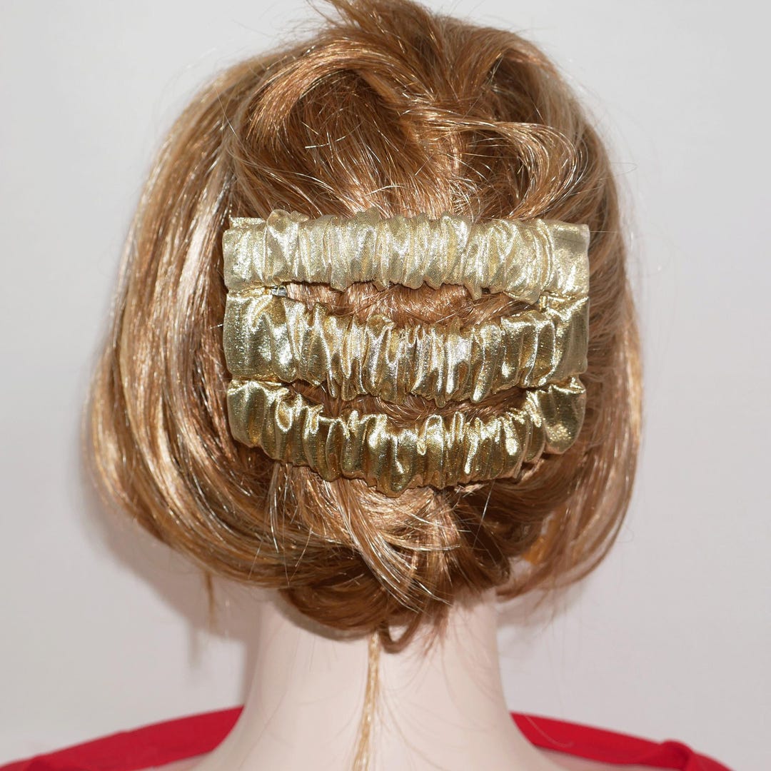 Gold Stretchable Double Hair Comb: Bun and Twist Cover - Etsy