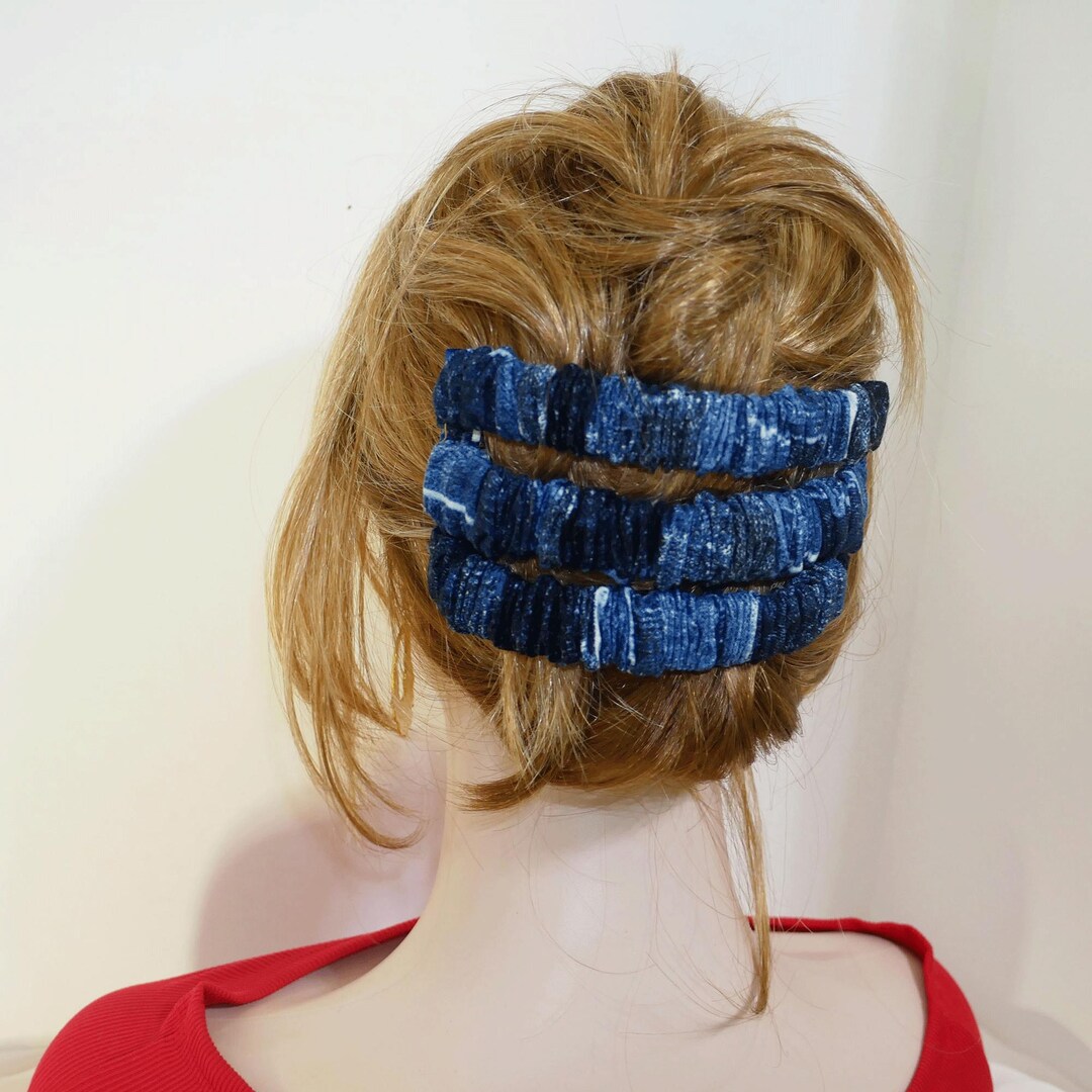 Fashionable Double Stretch Denim Hair Comb Accessories, Bun & Twist ...