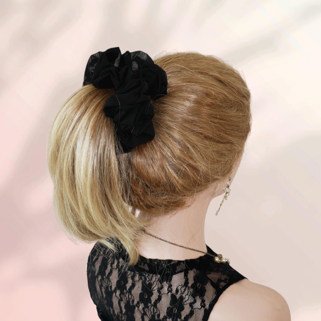 Extra Large Chiffon Scrunchie: Ponytail Holder, Handmade - Etsy