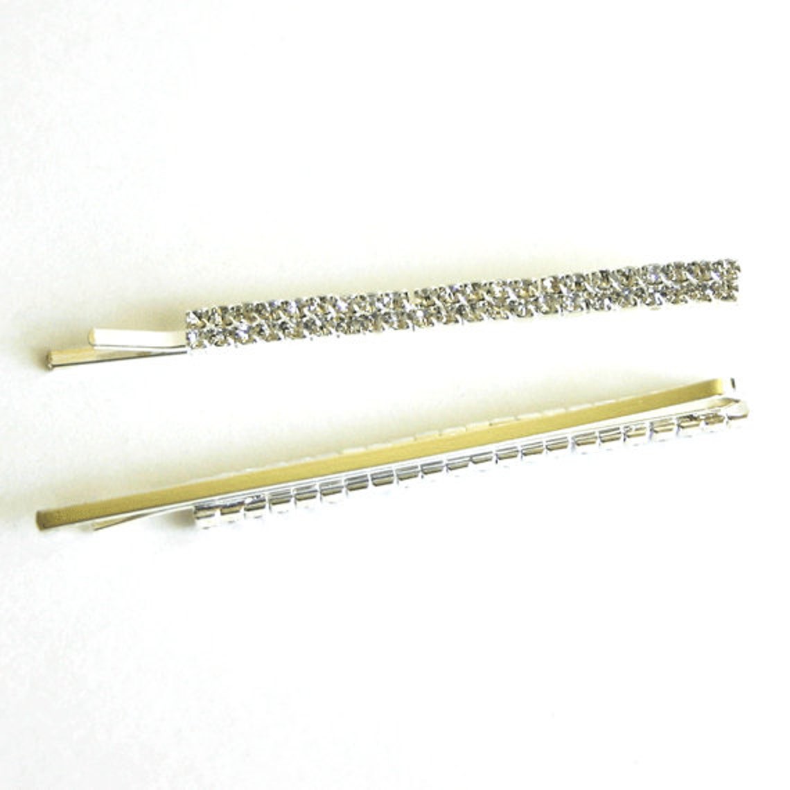 Two Rows Rhinestone Hair Bobby Pin Pair Rhinestone Bobby Pin - Etsy