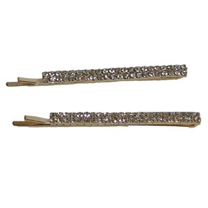 Two Rows Rhinestone Hair Bobby Pin Pair Rhinestone Bobby Pin - Etsy