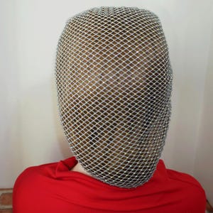 Gray Silver Fancy Hair Snood With Crystal Stone Long Hair Covering ...