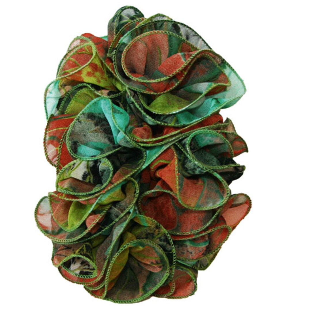 Banana Clip Comb Bow With Chiffon Fabric, Multicolor Abstract Design ...