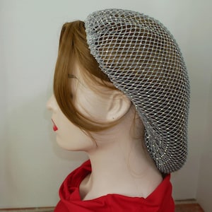 Gray Silver Fancy Hair Snood With Crystal Stone Long Hair Covering ...