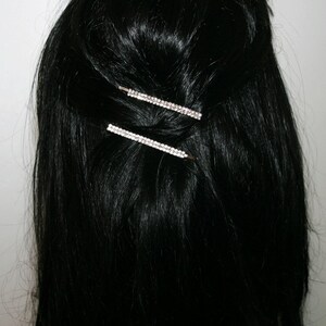 Two Rows Rhinestone Hair Bobby Pin Pair Rhinestone Bobby Pin - Etsy