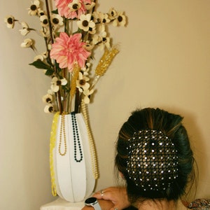 Rhinestone Crochet Hair Net for Bun, Hair Net Bun Holder W Stone, Bun ...