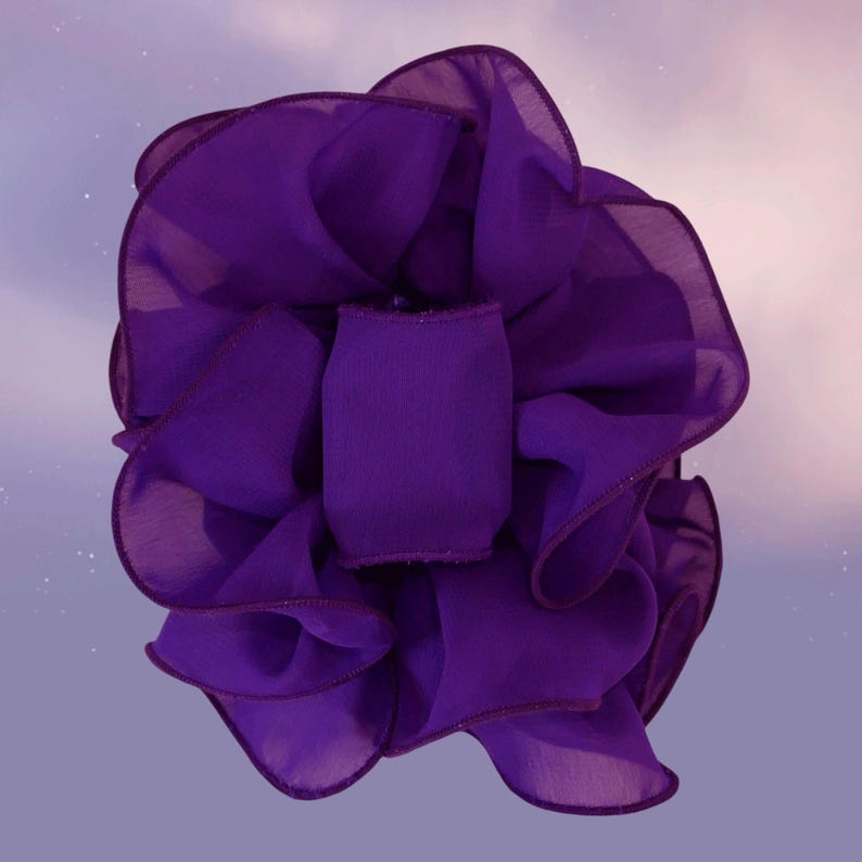 Medium Size 6" Chiffon Bow Hair Jaw Clip: Elegant Updo Ponytail Holder ...