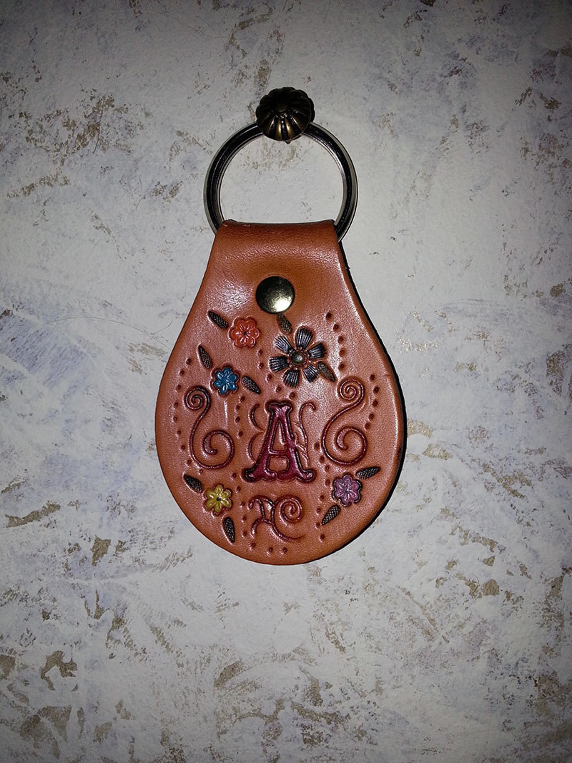 Custom Alphabet Leather Keychain MADE TO ORDER - Etsy