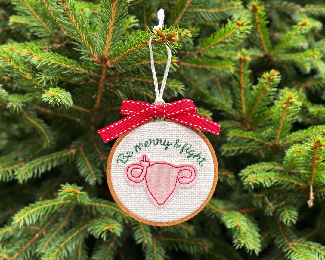 Be Merry & Fight: Pro Choice Christmas Ornament With Angry Woman's Body ...