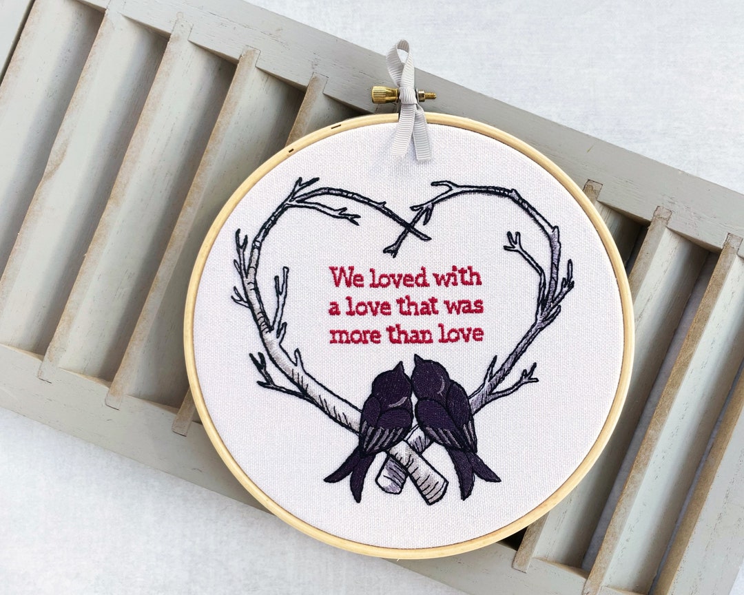 Edgar Allan Poe Embroidery Art: Annabel Lee Quote Wall Decor, Romantic ...