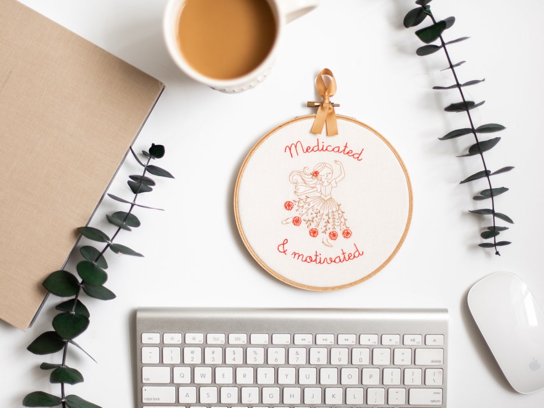 Medicated & Motivated: Funny ADHD Cross Stitch, Take Your Meds ...