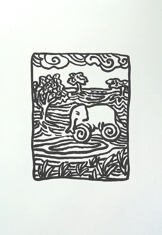 Mulefa A5 Art Print The Amber Spyglass and His Dark | Etsy