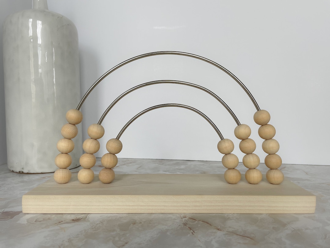 Slim Natural Counting Rainbow Natural Wood Nursery Decor Baby Counting ...