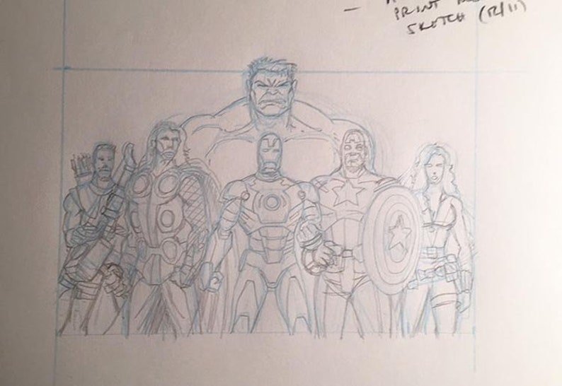 Avengers Pen and Ink Illustration - Etsy