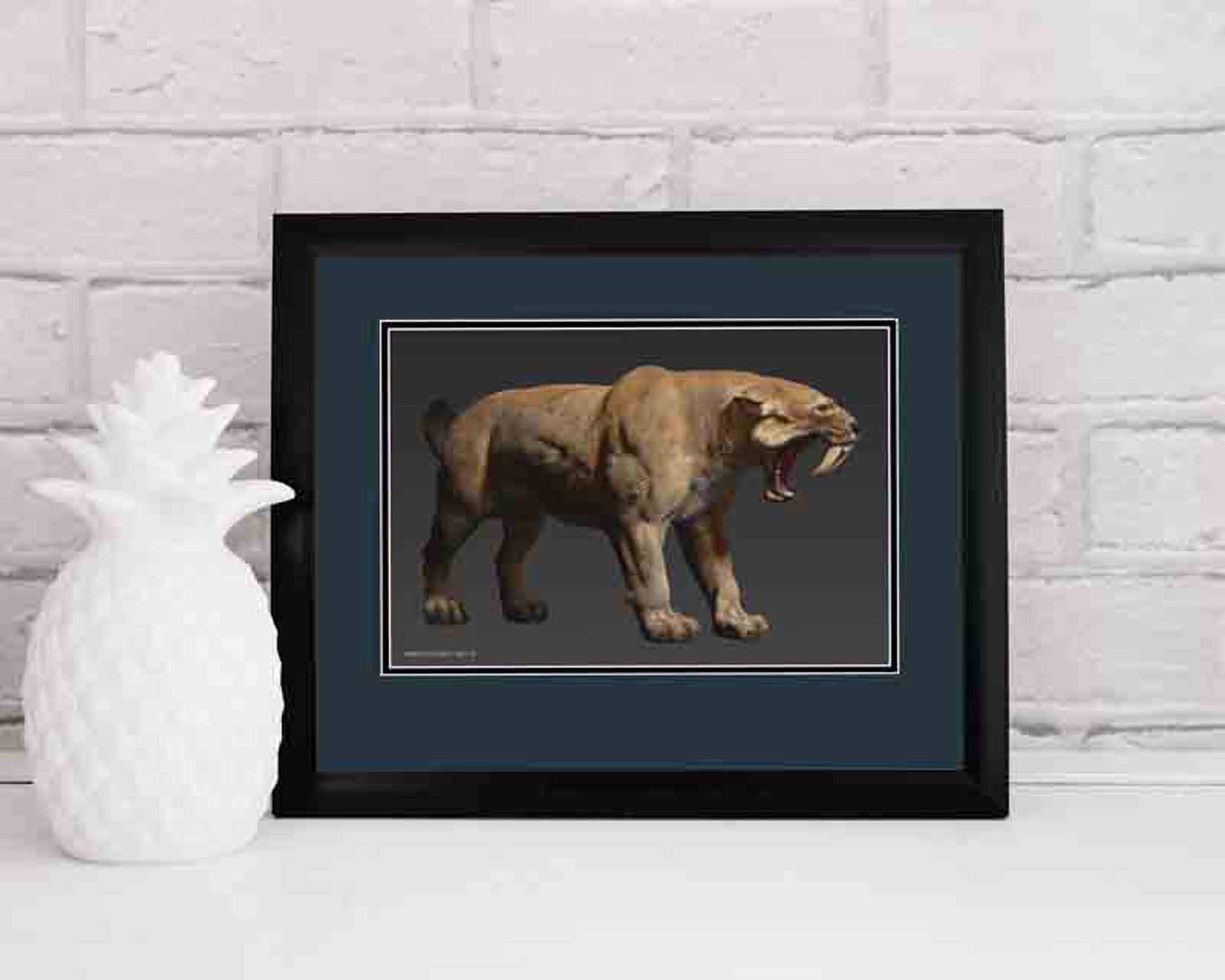 Smilodon Fatalis La Brea Tarpit Saber-tooth Cat! 8x10 and 11x14 Inch ...