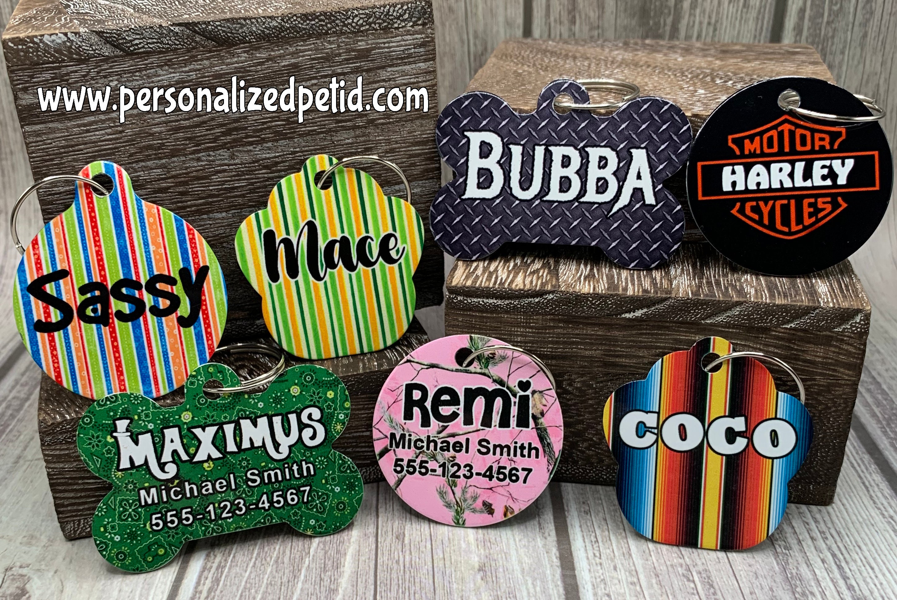 Bone Shaped Pet ID Name Tag Extra Large XL | Personalized Custom Made ...
