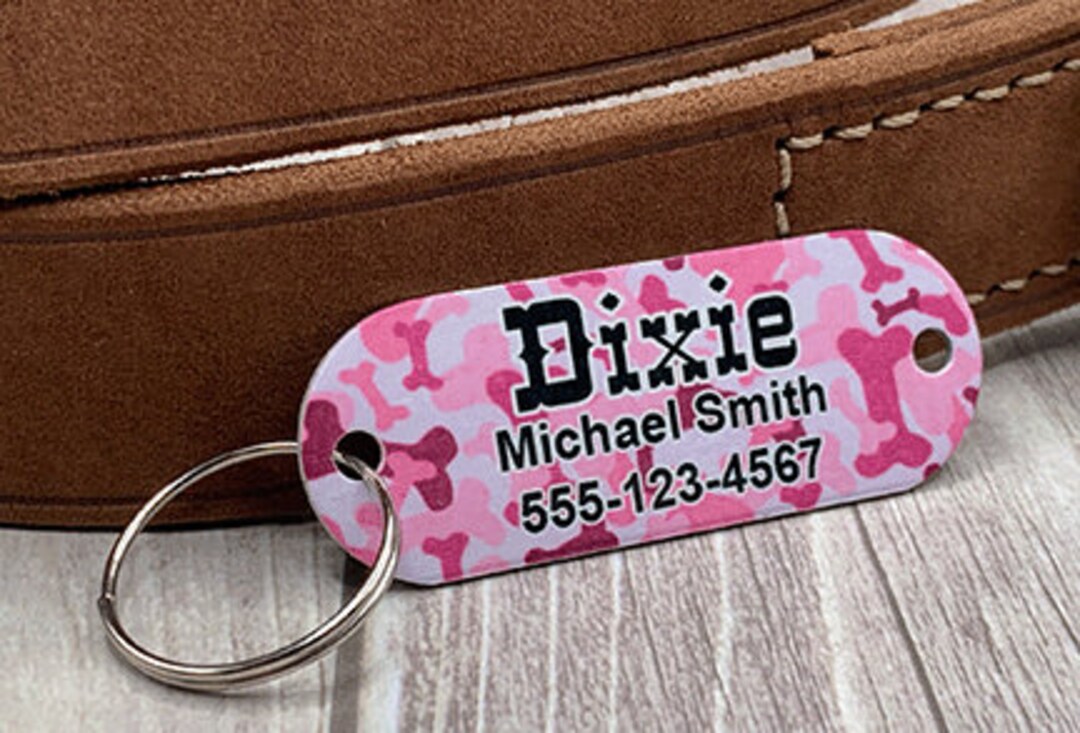 Rivet on Shaped Pet ID Name Tag Large | Personalized Custom Made to ...