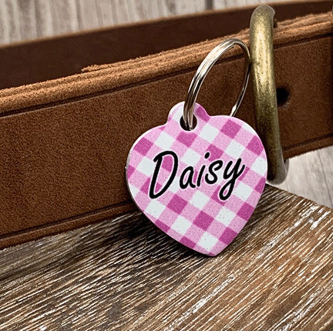 Heart Shaped Pet ID Name Tag Small | Personalized Custom Made to Order ...